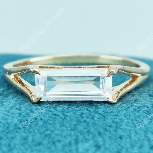 East West Baguette Rings for Women Unique East West | Etsy