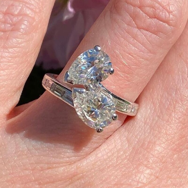 Double Stone Ring - Etsy