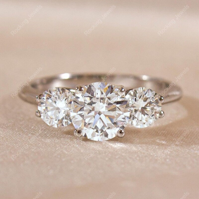 Round Stone Ring - Etsy