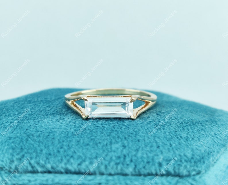 East West Baguette Rings for Women Unique East West | Etsy