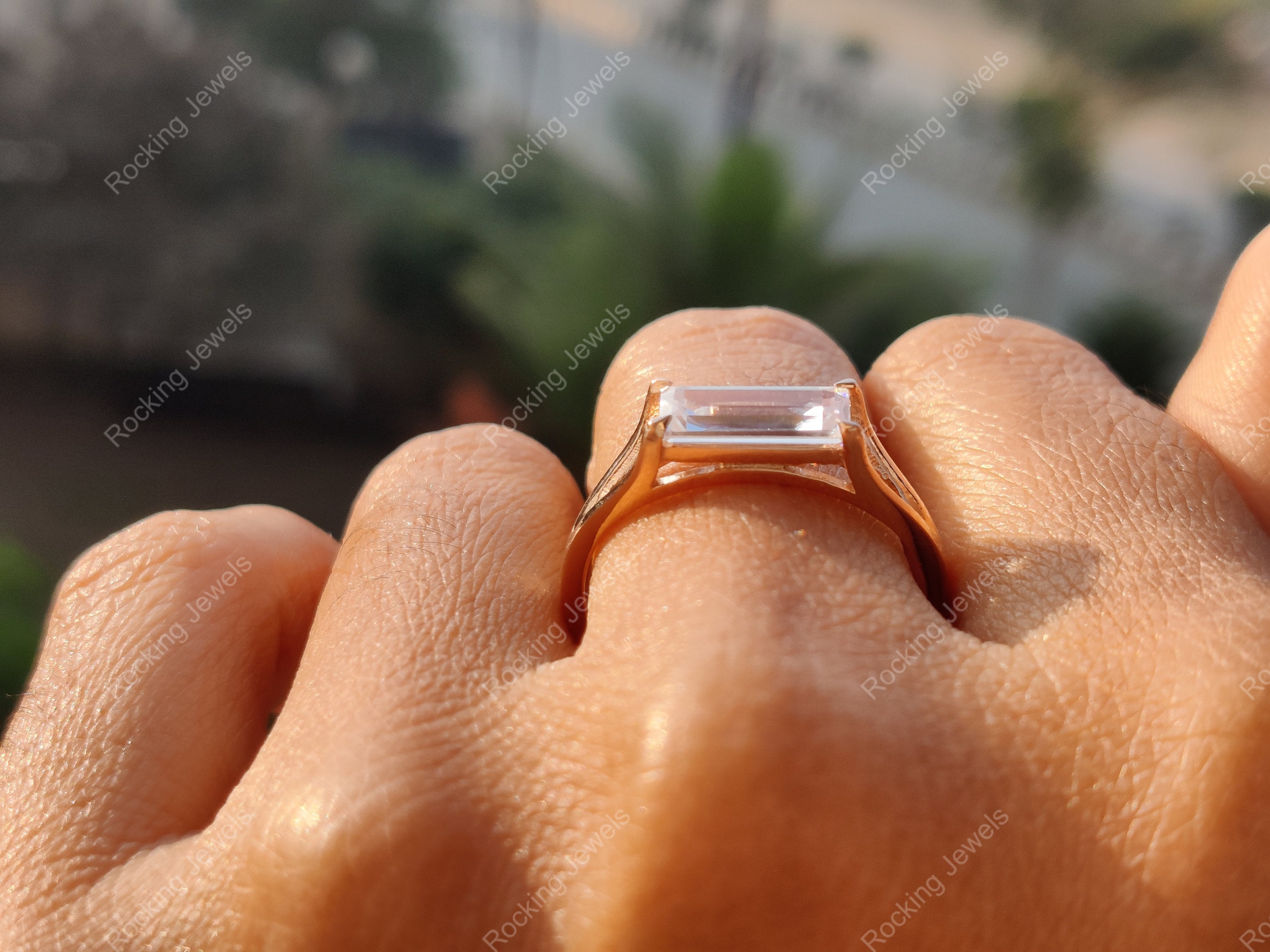 East West Baguette Rings for Women Unique East West - Etsy