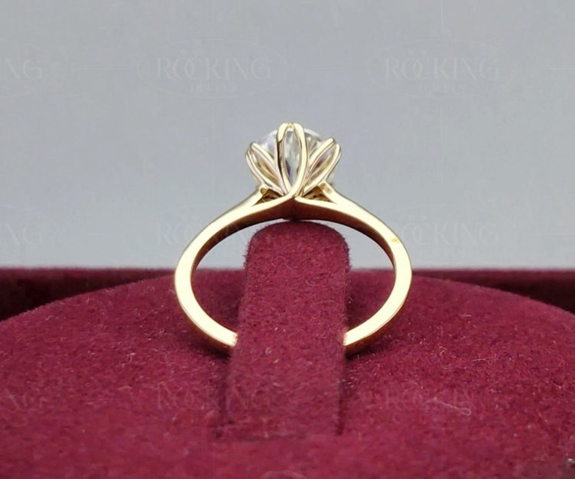 Tulip Setting Teardrop Engagement Ring, Pear Shaped Moissanite ...