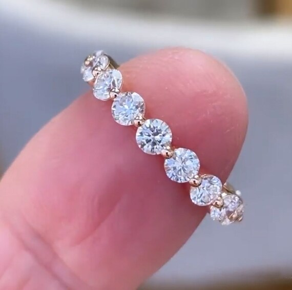 Floating moissanite eternity band store