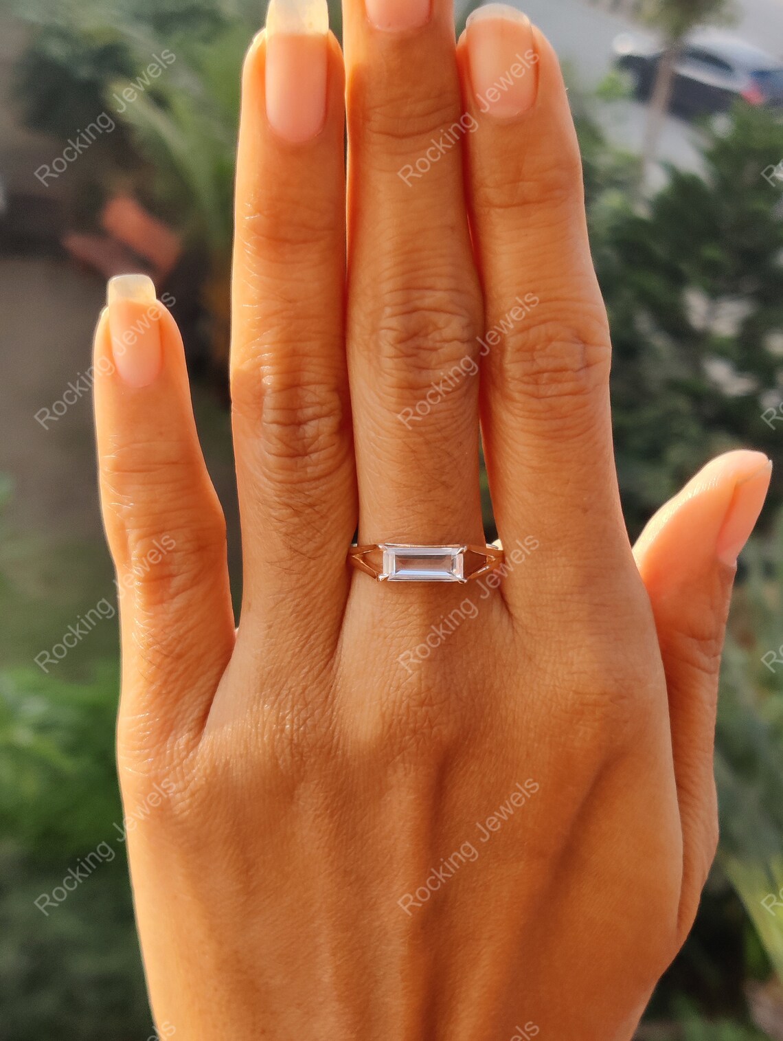 East West Baguette Rings for Women Unique East West - Etsy