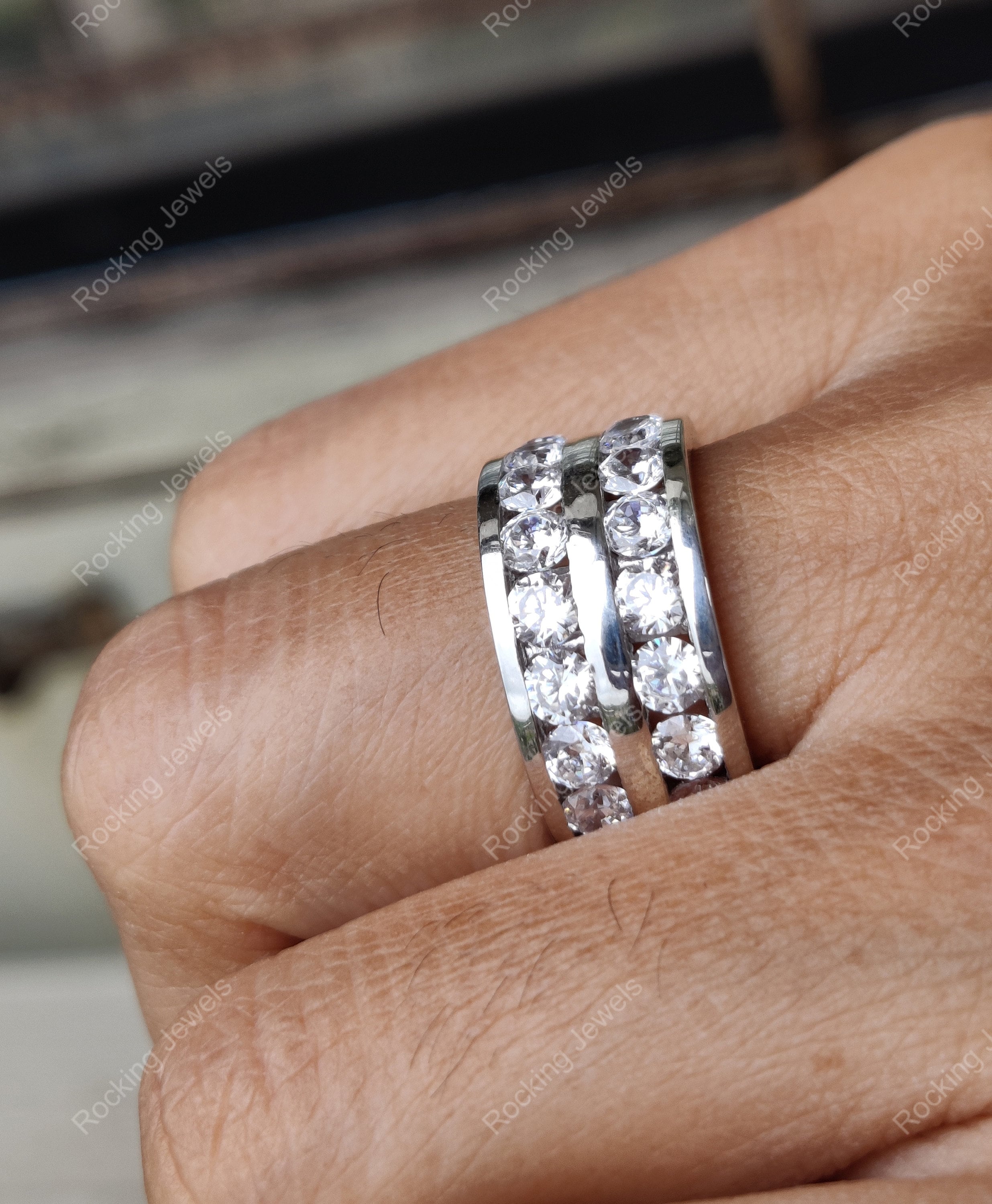 Mens Moissanite Ring Men's Moissanite Wedding Band Ring - Etsy