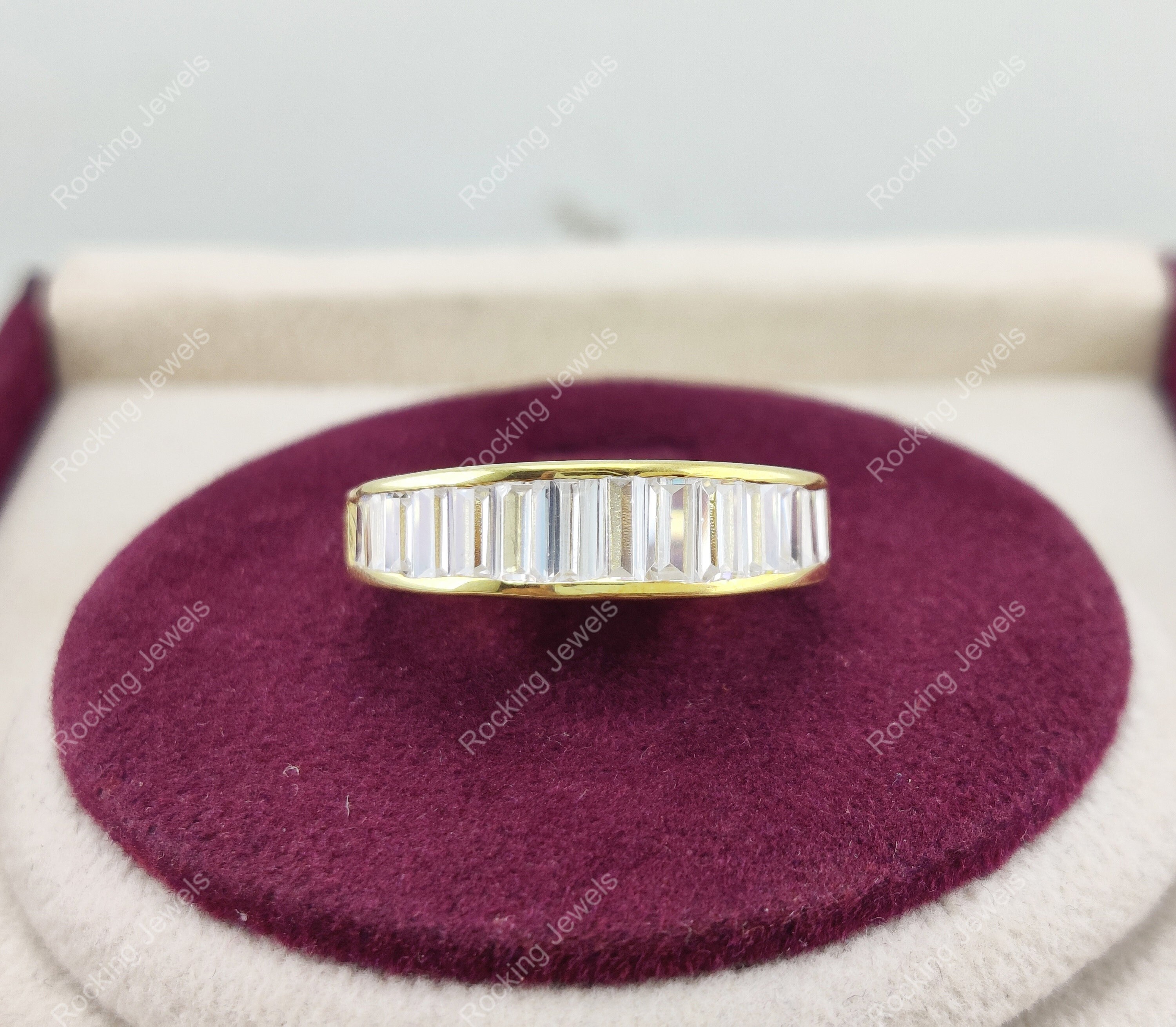 Unique Wedding Ring Lab Diamond Eternity Band Channel Set - Etsy