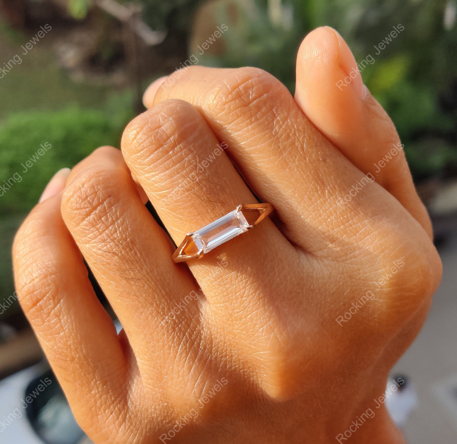 East West Baguette Rings for Women Unique East West - Etsy