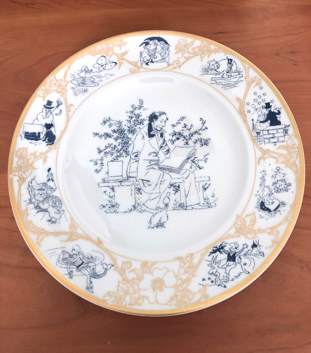 VINTAGE Hans Christian Anderson DENMARK Copenhagen Porcelain B&G Plate ...