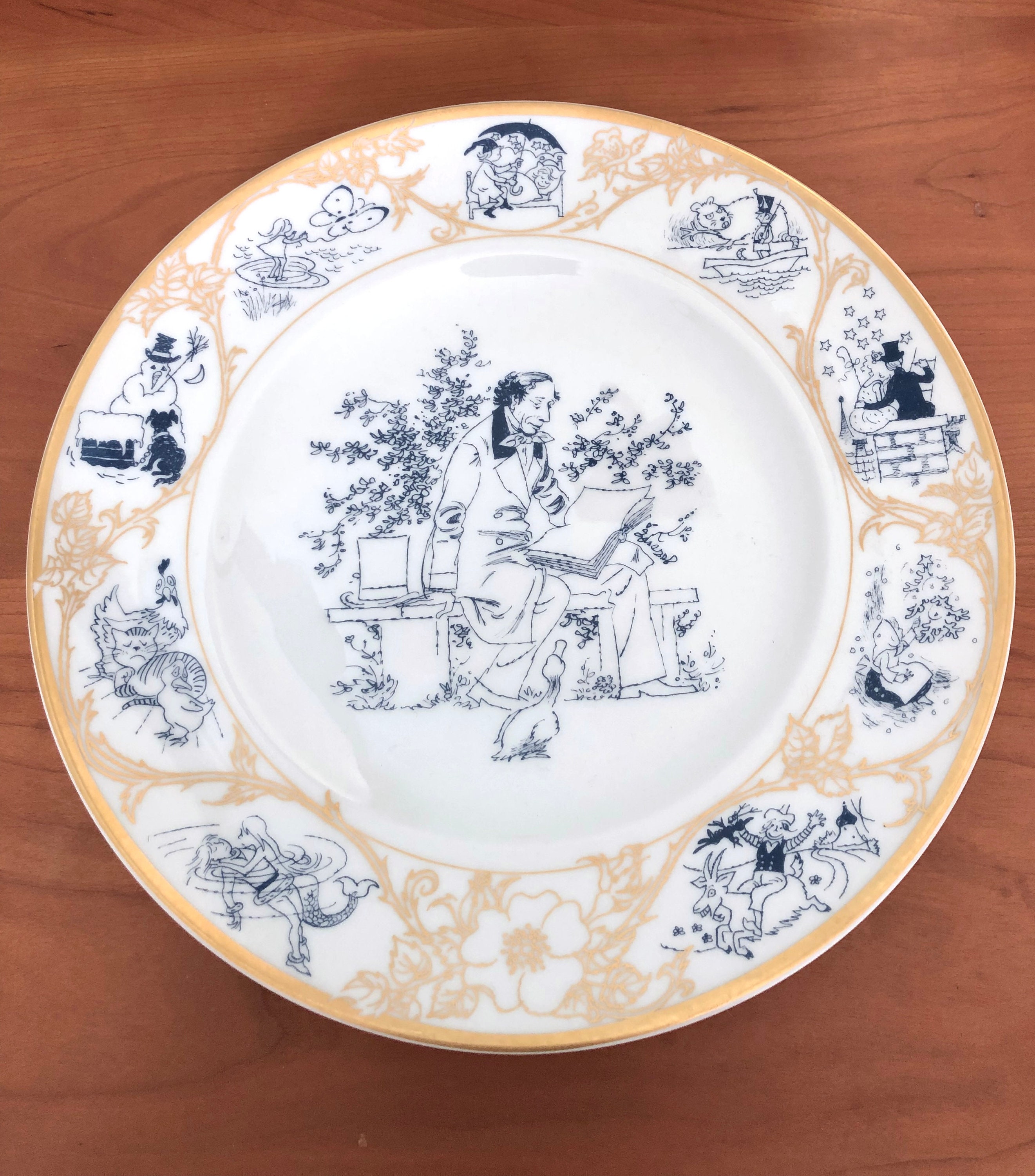 VINTAGE Hans Christian Anderson DENMARK Copenhagen Porcelain B&G Plate ...