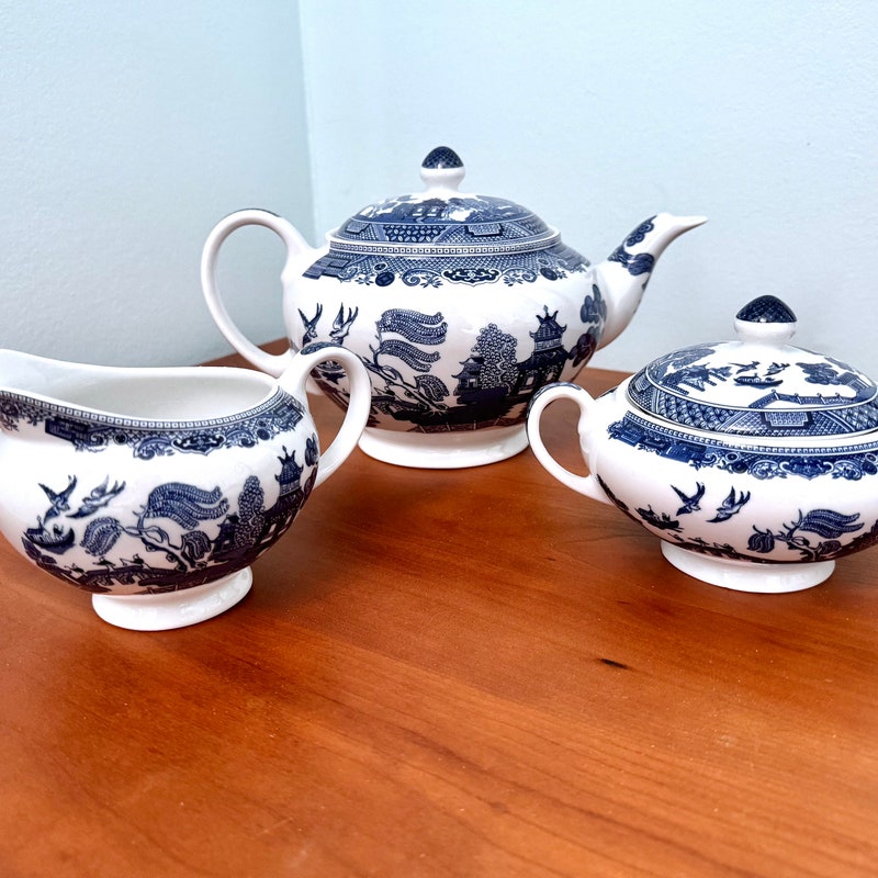 Blue Willow Teapot - Etsy