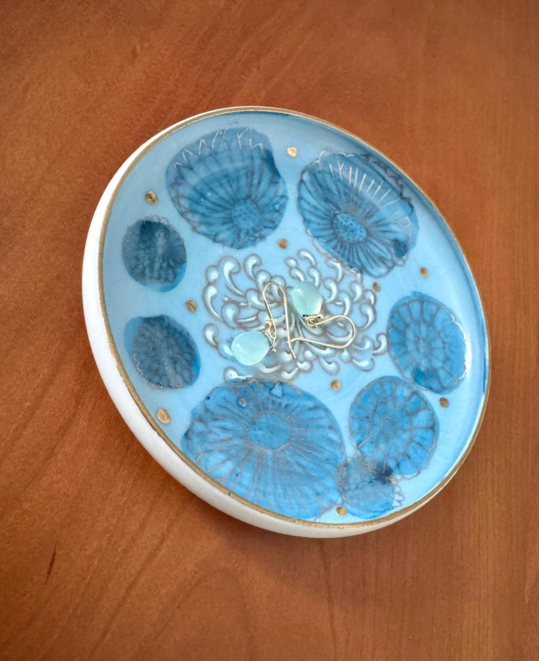 Vintage 1960s JAPAN Blue Gold Chrysanthemum FUJITA KUTANI Porcelain ...