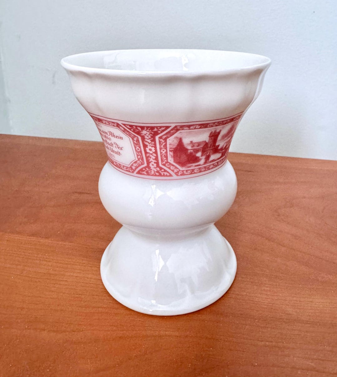 Vintage HEINRICH Germany Vase PORCELAIN Cup Red and White Rudesheimer ...