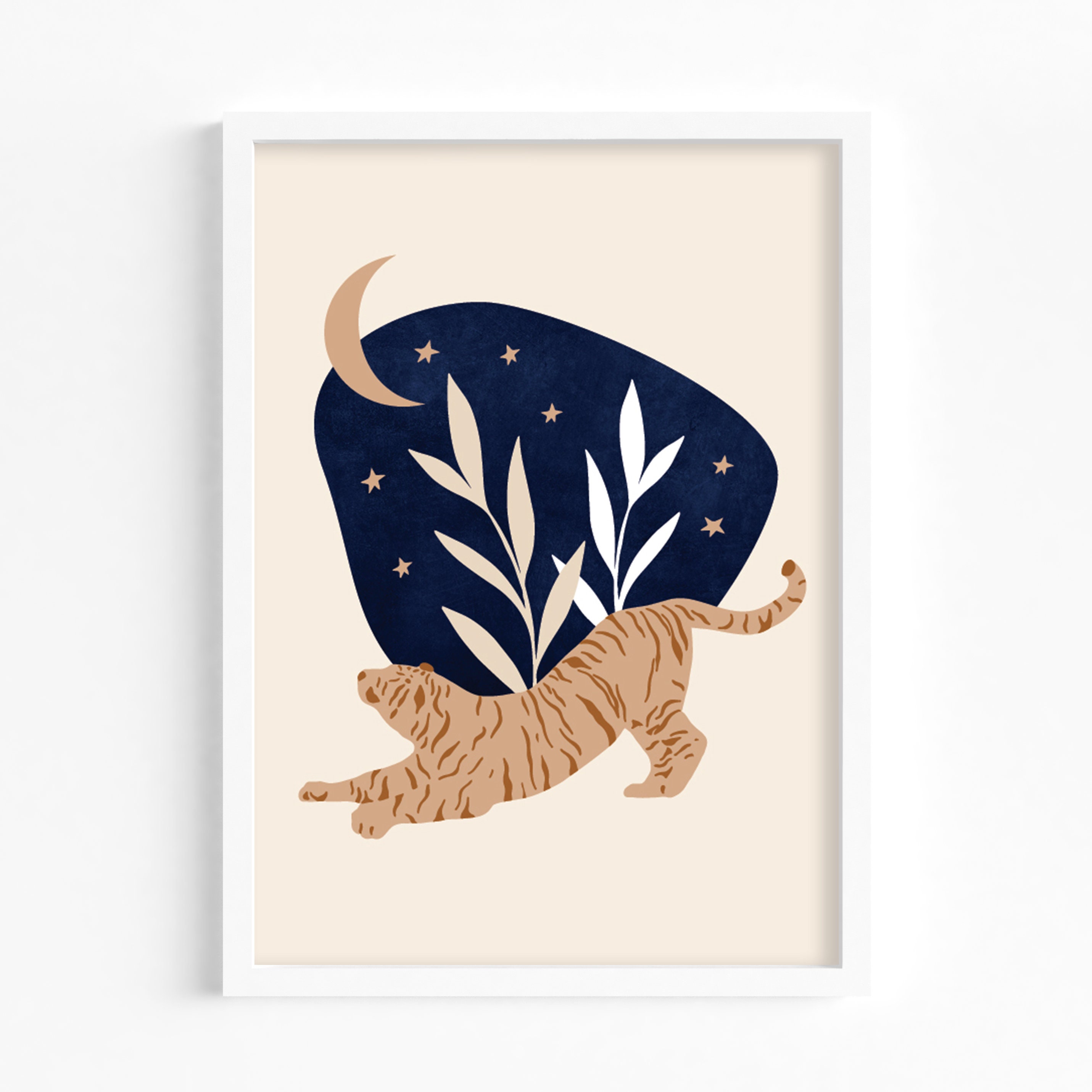 Tiger Print Boho Tiger Print Tiger Wall Art Framed Tiger - Etsy.de