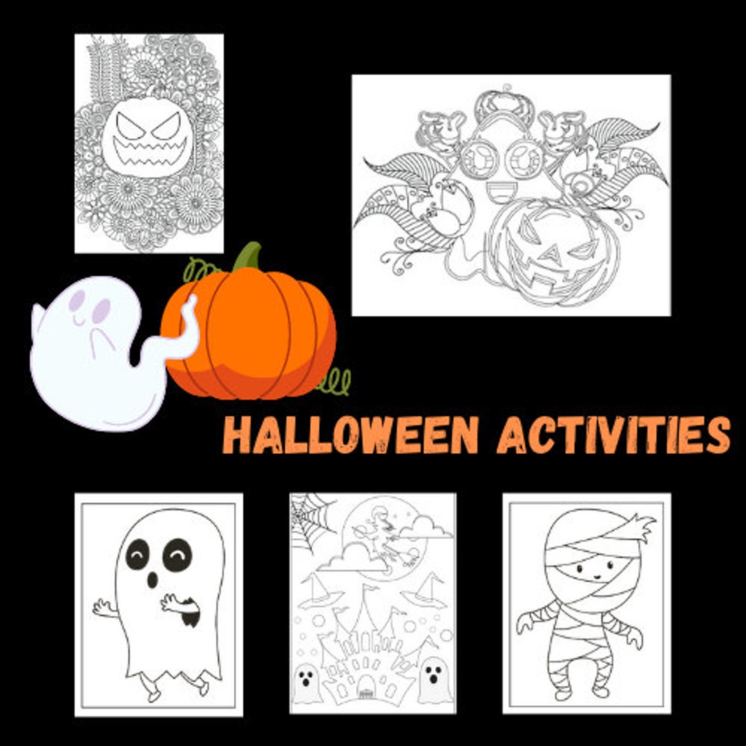 100+ Halloween Coloring Pages + Extras - Etsy
