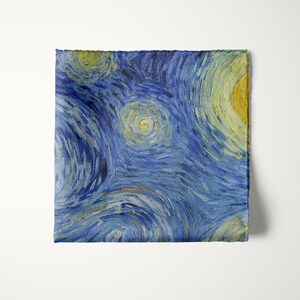 Vincent Van Gogh Starry Night Pocket Square, Artistic Handkerchief for ...