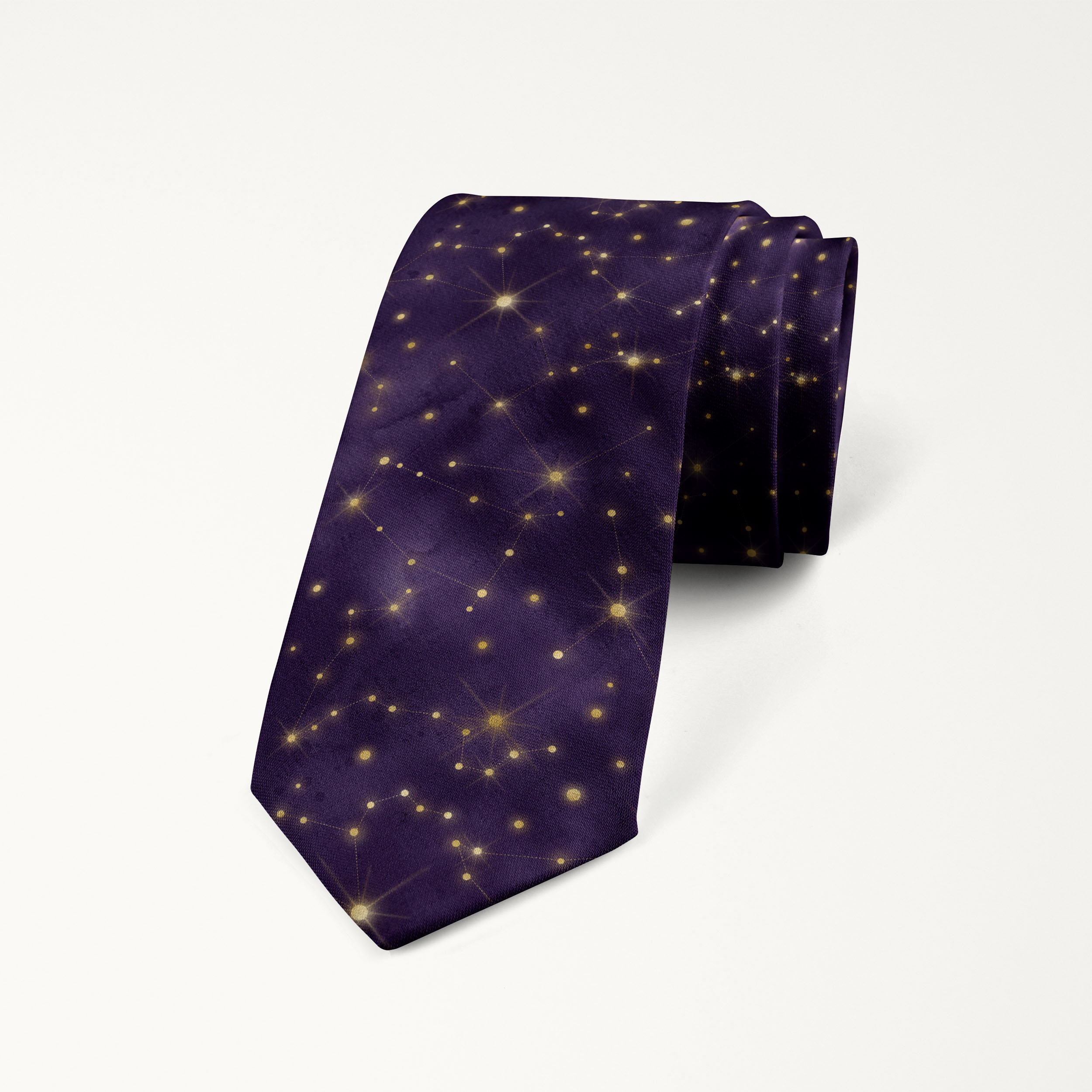 Purple Galaxy Constellations Tie, Night Sky Print Tie, Outer Space ...