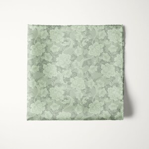 Light Sage Green Floral Pocket Square, Dusty Sage Wedding Pocket Square ...