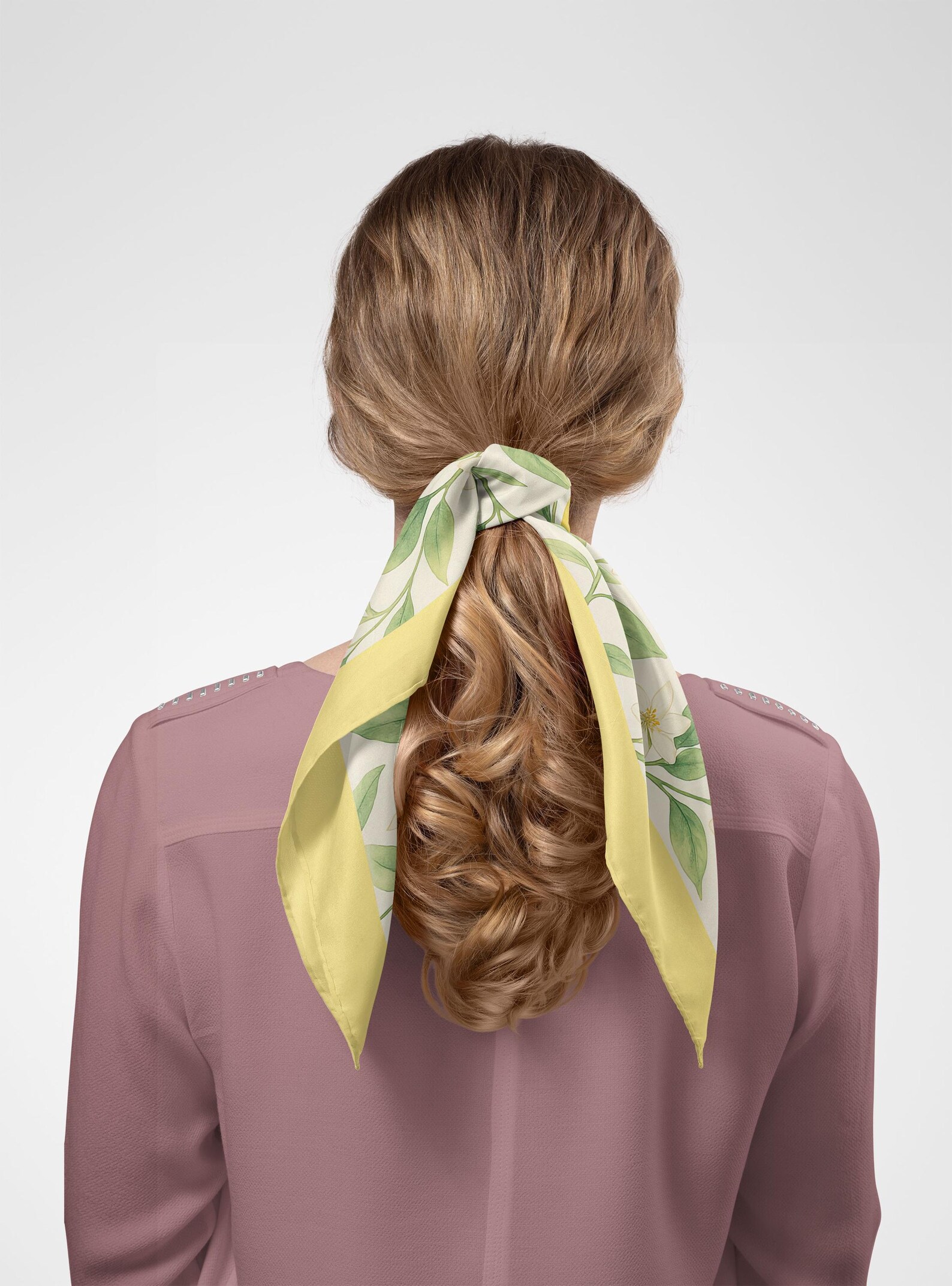 Lemon Print Summer Scarf Yellow Floral Chiffon Scarf Lightweight Head ...