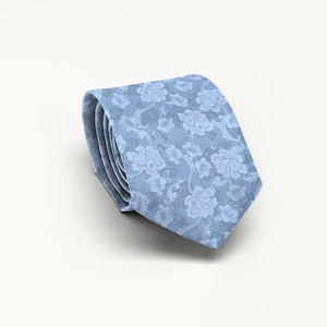 Ice Blue Wedding Floral Tie, Light Blue Necktie, Baby Blue Tie for ...