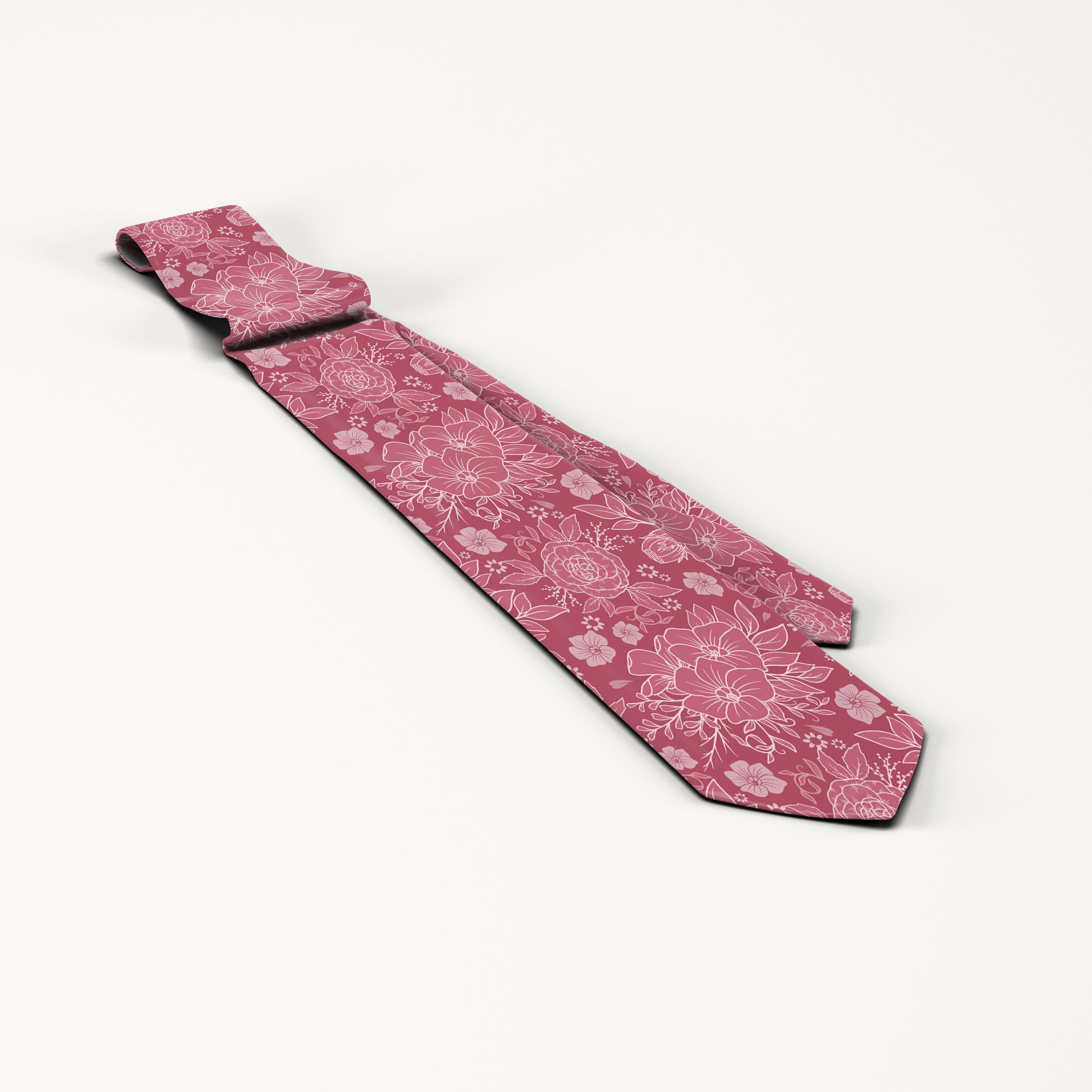 Rosewood Floral Tie, Dusty Rose Wedding Tie, Groomsmen Necktie - Etsy