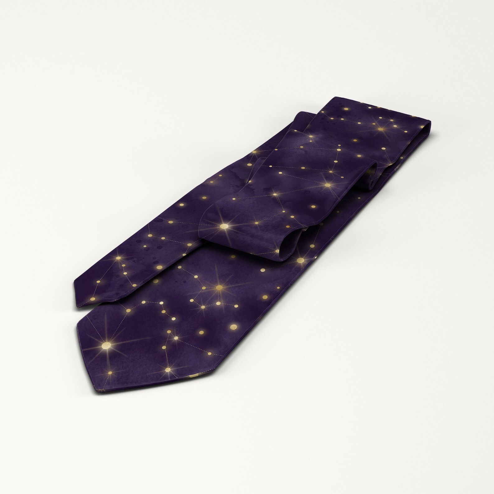 Purple Galaxy Constellations Tie, Night Sky Print Tie, Outer Space ...