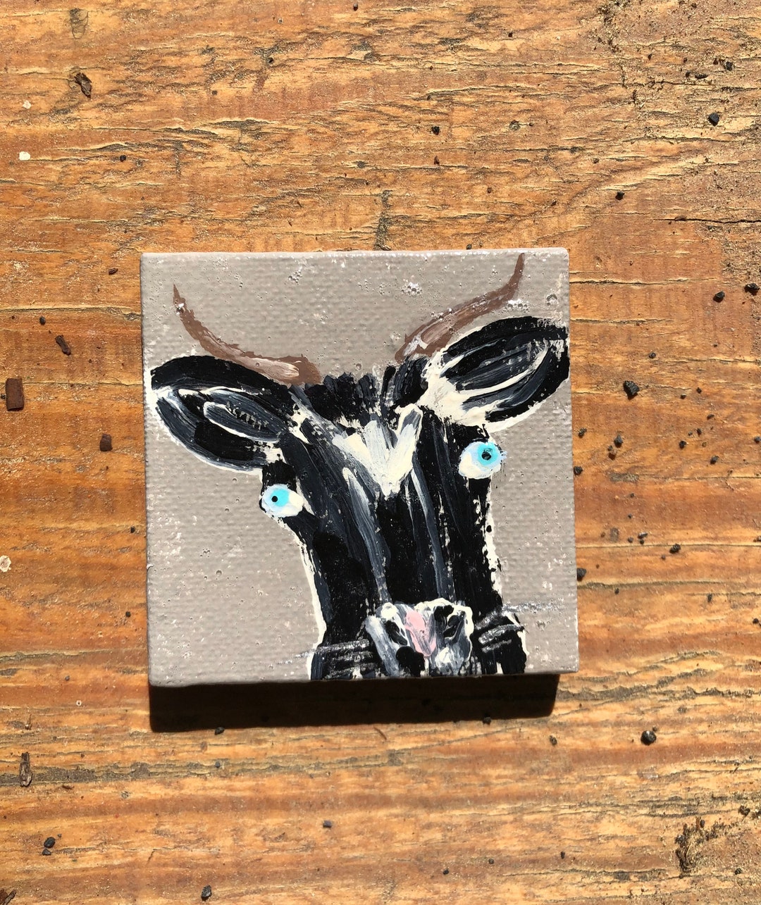 Cow Painting, Cow Art, Original Art, Cow on Canvas, Abstract Cow Art ...