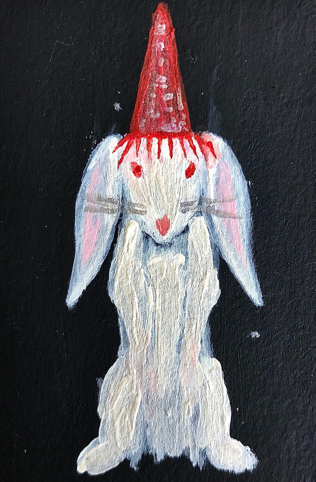 Rabbit Painting, Original Art, Rabbit Art, White Rabbit Art, Framed ...