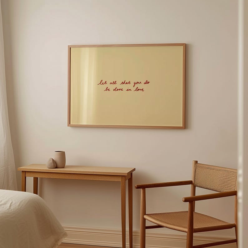 Let All That You Do Be Done in Love Print, Trendy Neutral Wall Art ...