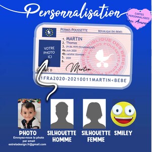 PERMIS POUSSETTE à personnaliser Boite à papa futur papa future grande ...