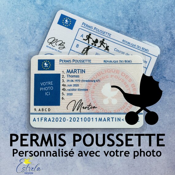 PERMIS POUSSETTE à personnaliser Boite à papa futur papa | Etsy