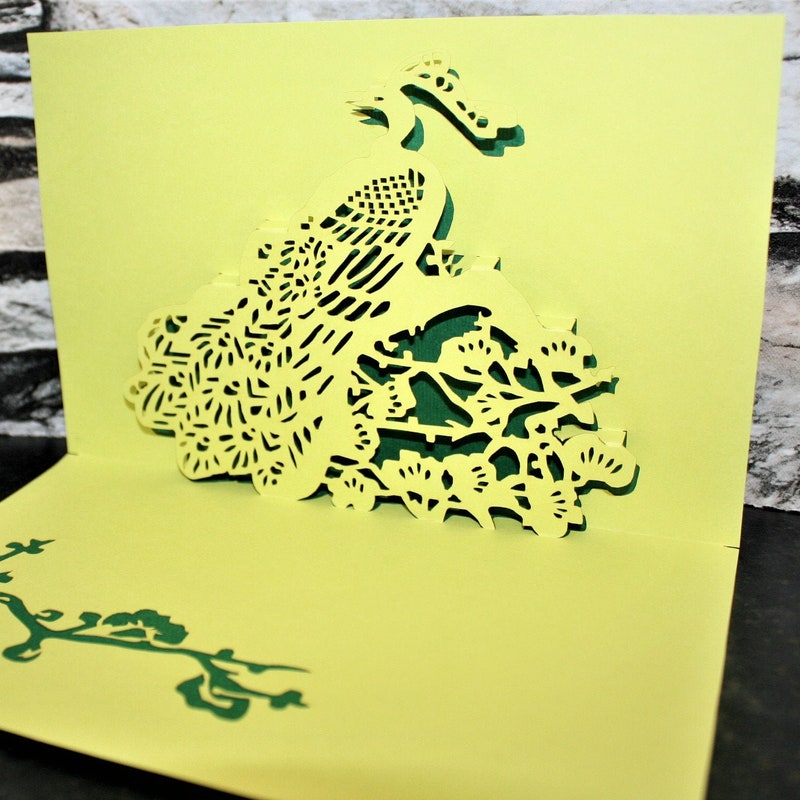 Peacock Pop up Card - Etsy
