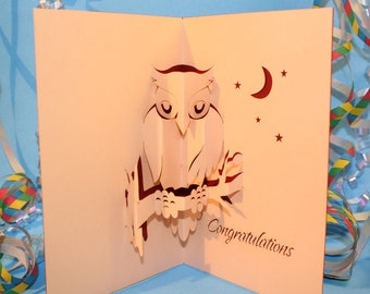 Owl Pop up Card - Etsy