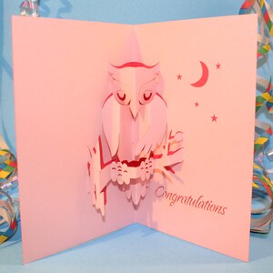 Congratulations Card Owl 3D Pop-up - Etsy