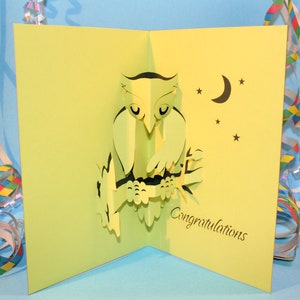 Congratulations Card Owl 3D Pop-up - Etsy