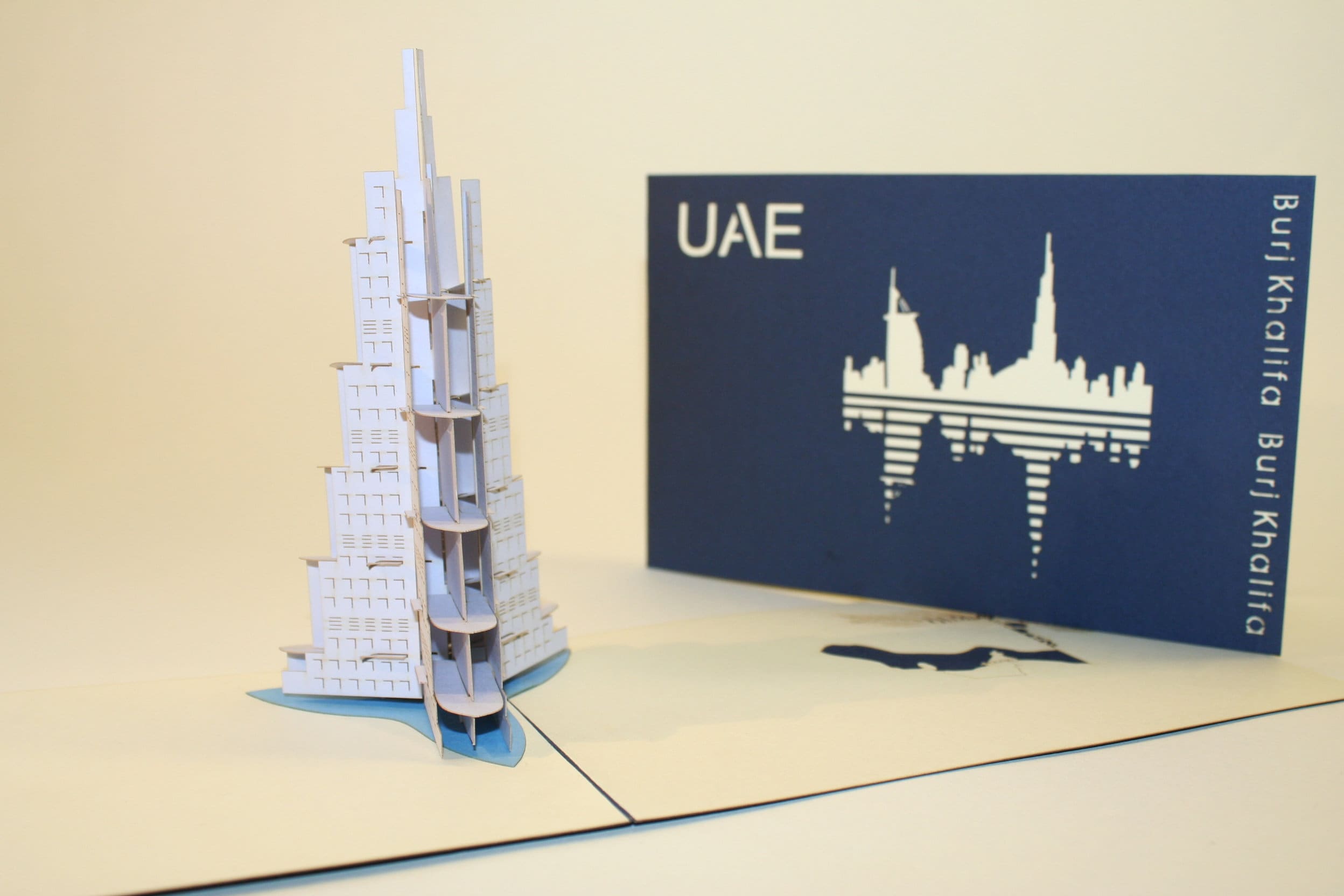 Burj khalifa Greeting Card 3D Pop-up Blue | Etsy