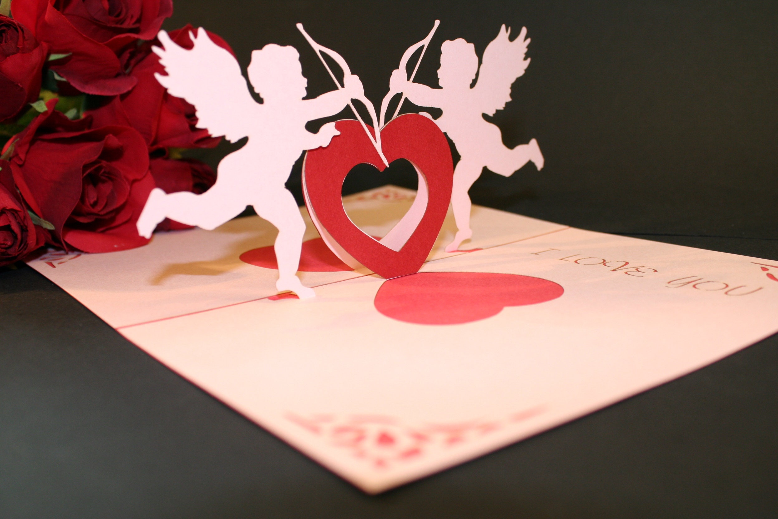 Valentines Card Cupids & Heart 3D Pop-up | Etsy
