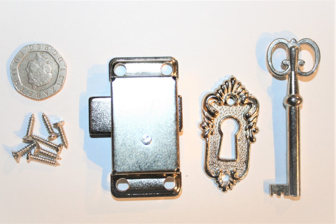 Vintage Style Silver Metal Lock With Key for Wooden Box, Chest, Trunk ...