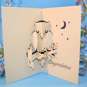 Congratulations Card Owl 3D Pop-up - Etsy