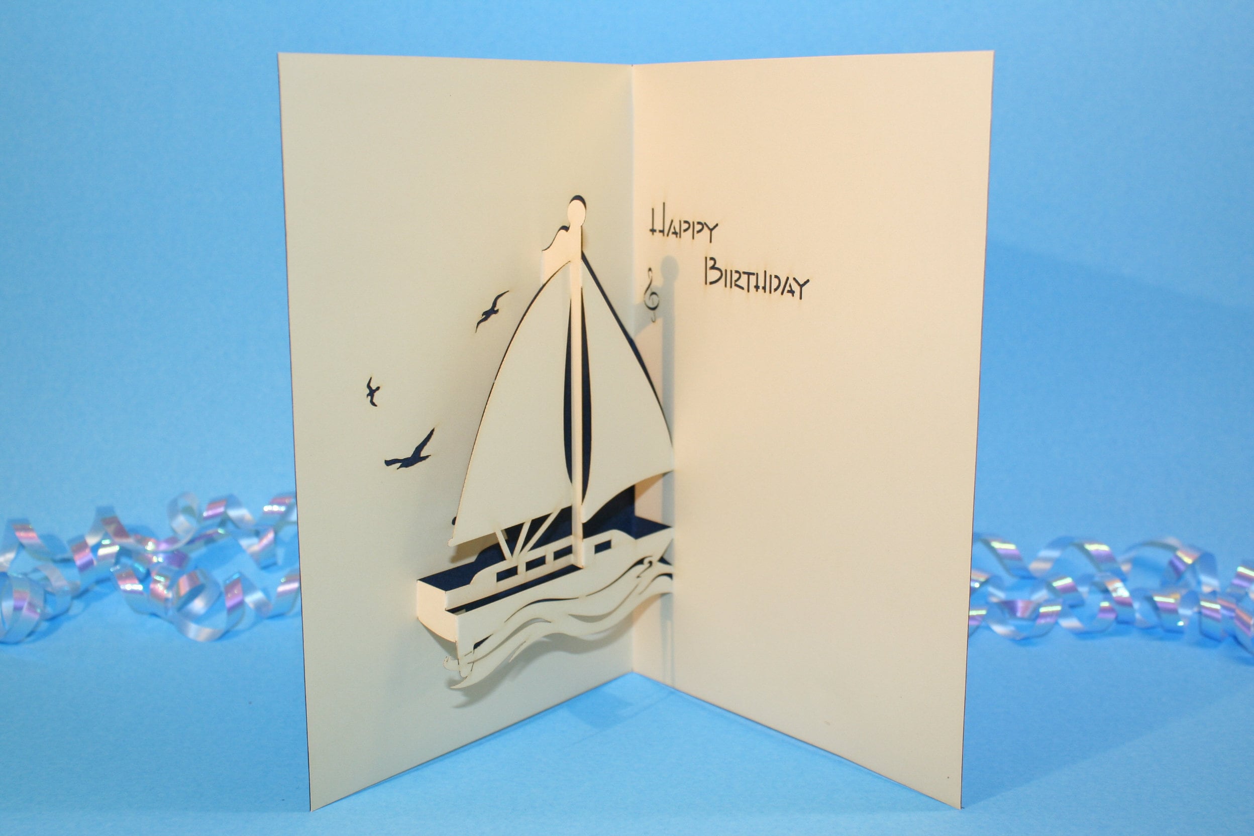 Birthday Card Sailing Boat Yacht 3D Pop-up - Etsy UK