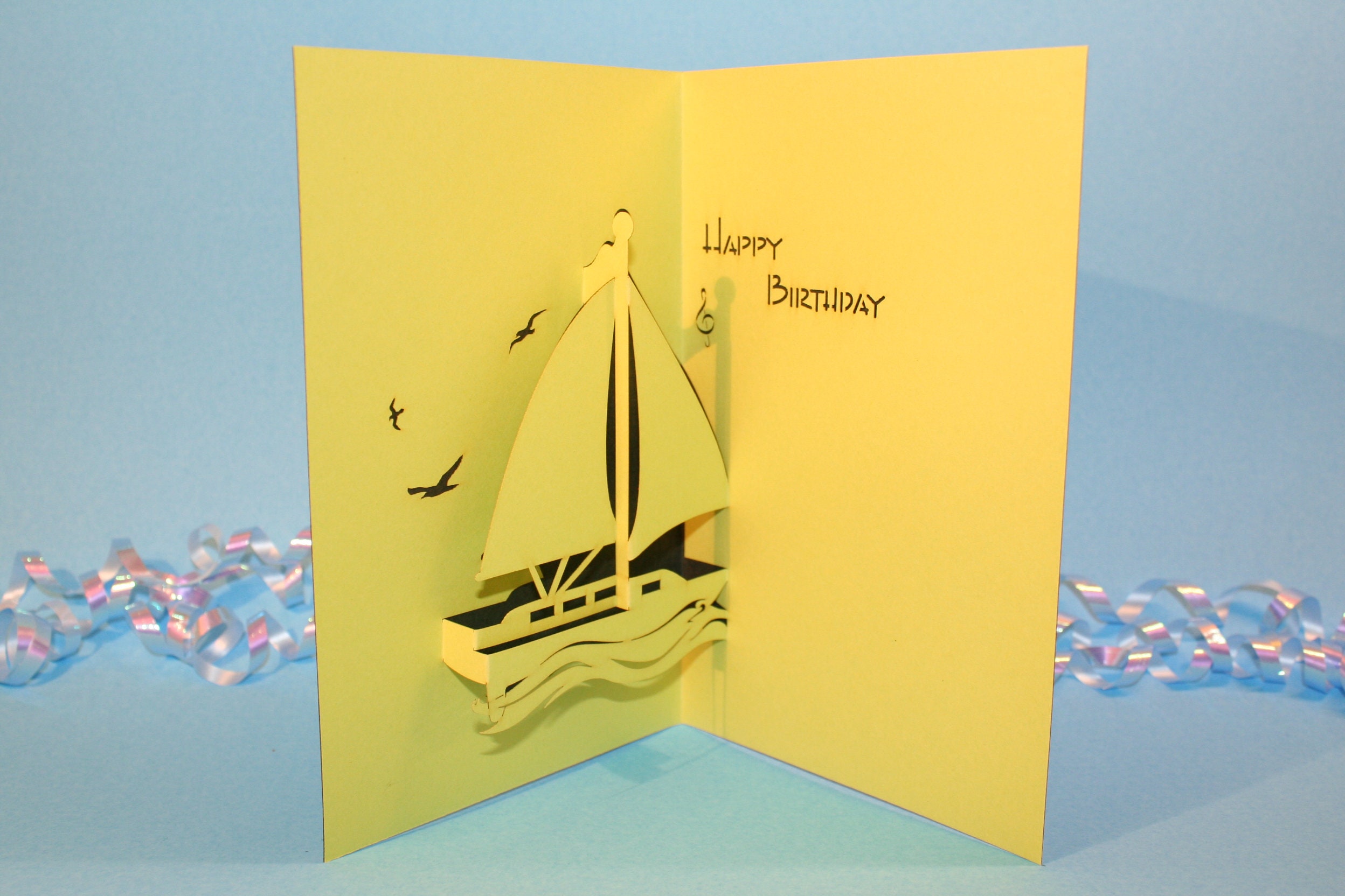 Geburtstagskarte Segelboot Yacht 3D Pop-up - Etsy.de