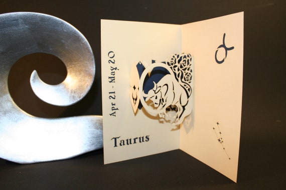 Taurus Star Sign Zodiac Greeting Card 3D Pop-up - Etsy