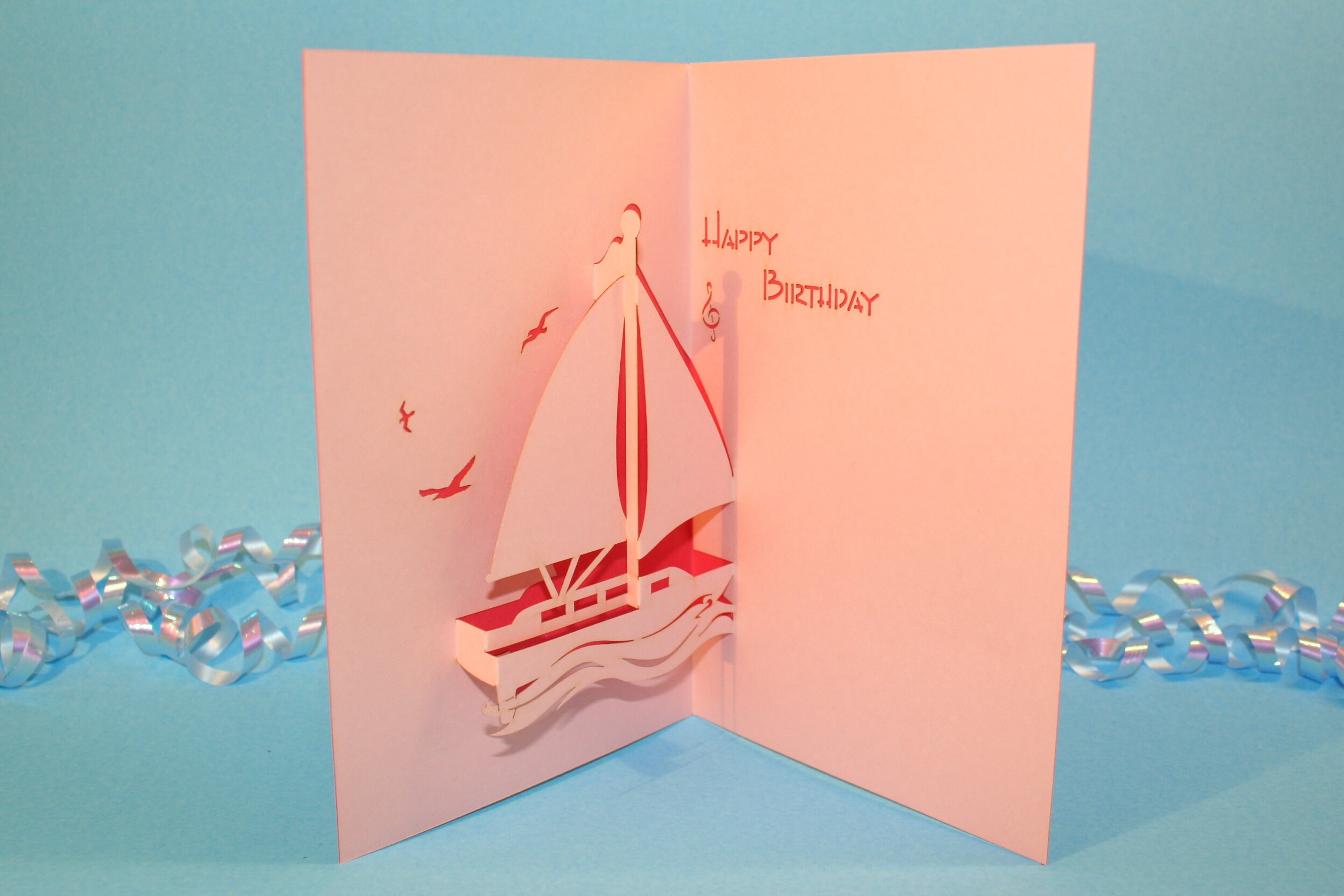 Geburtstagskarte Segelboot Yacht 3D Pop-up - Etsy.de