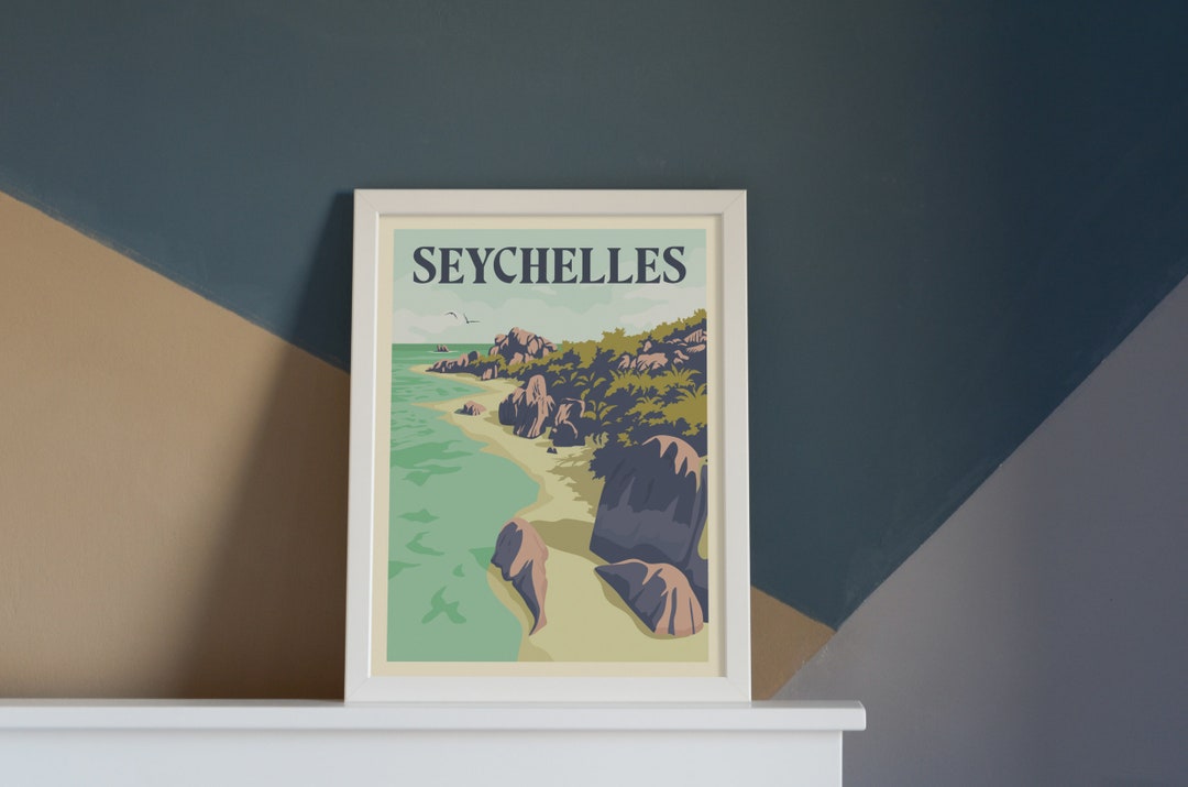 Vintage Seychelles Travel Poster - Instant Download - Etsy