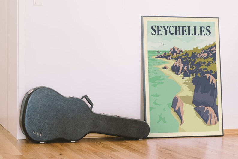 Vintage Seychelles Travel Poster - Instant Download - Etsy