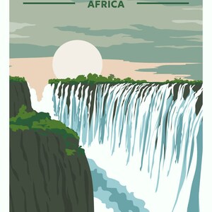 Vintage Victoria Falls Travel Poster - Etsy