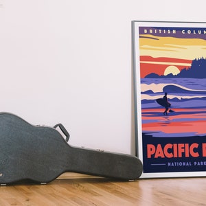 Retro Pacific Rim Travel Poster Digital Download | Etsy