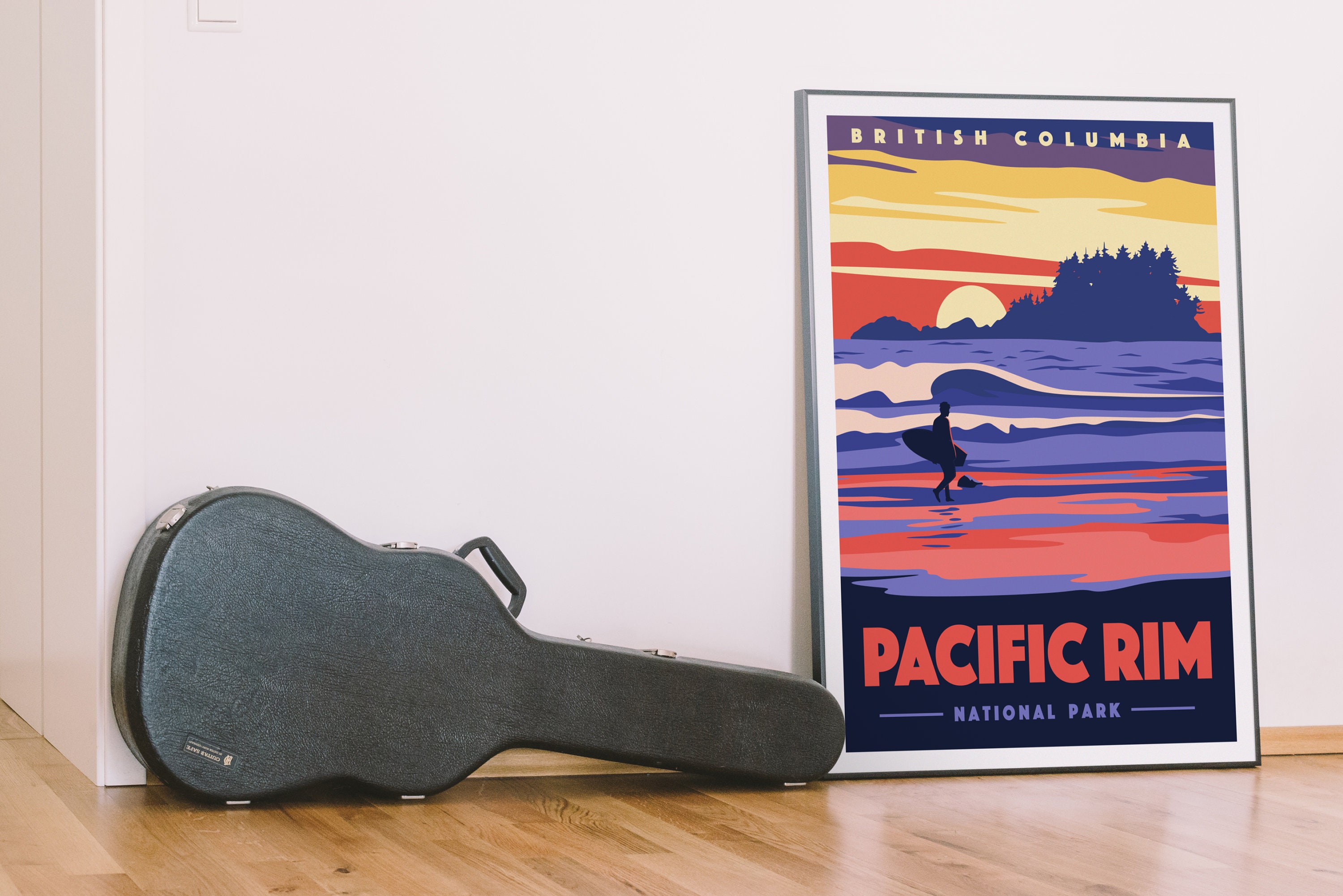 Retro Pacific Rim Travel Poster- Digital Download - Etsy