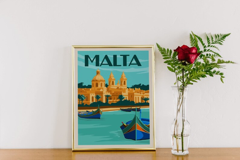 Vintage Malta Travel Poster - Printable - Etsy