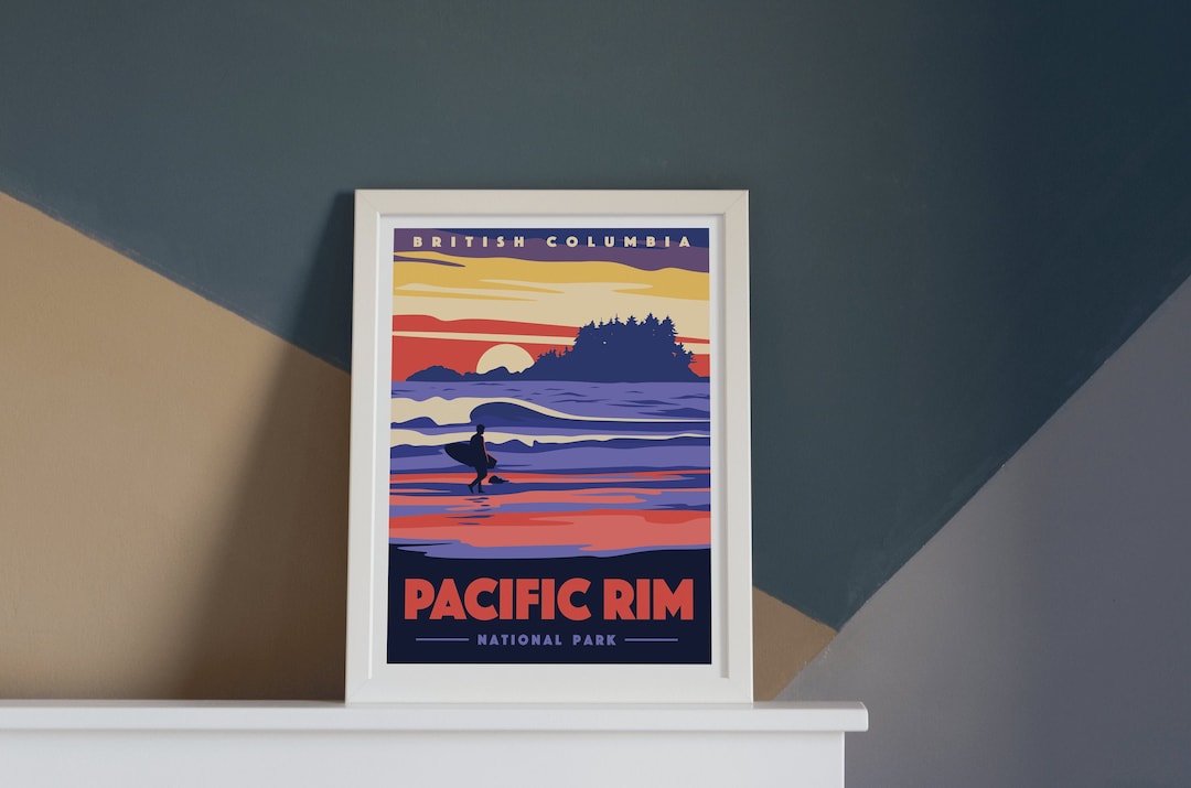 Retro Pacific Rim Travel Poster- Digital Download - Etsy