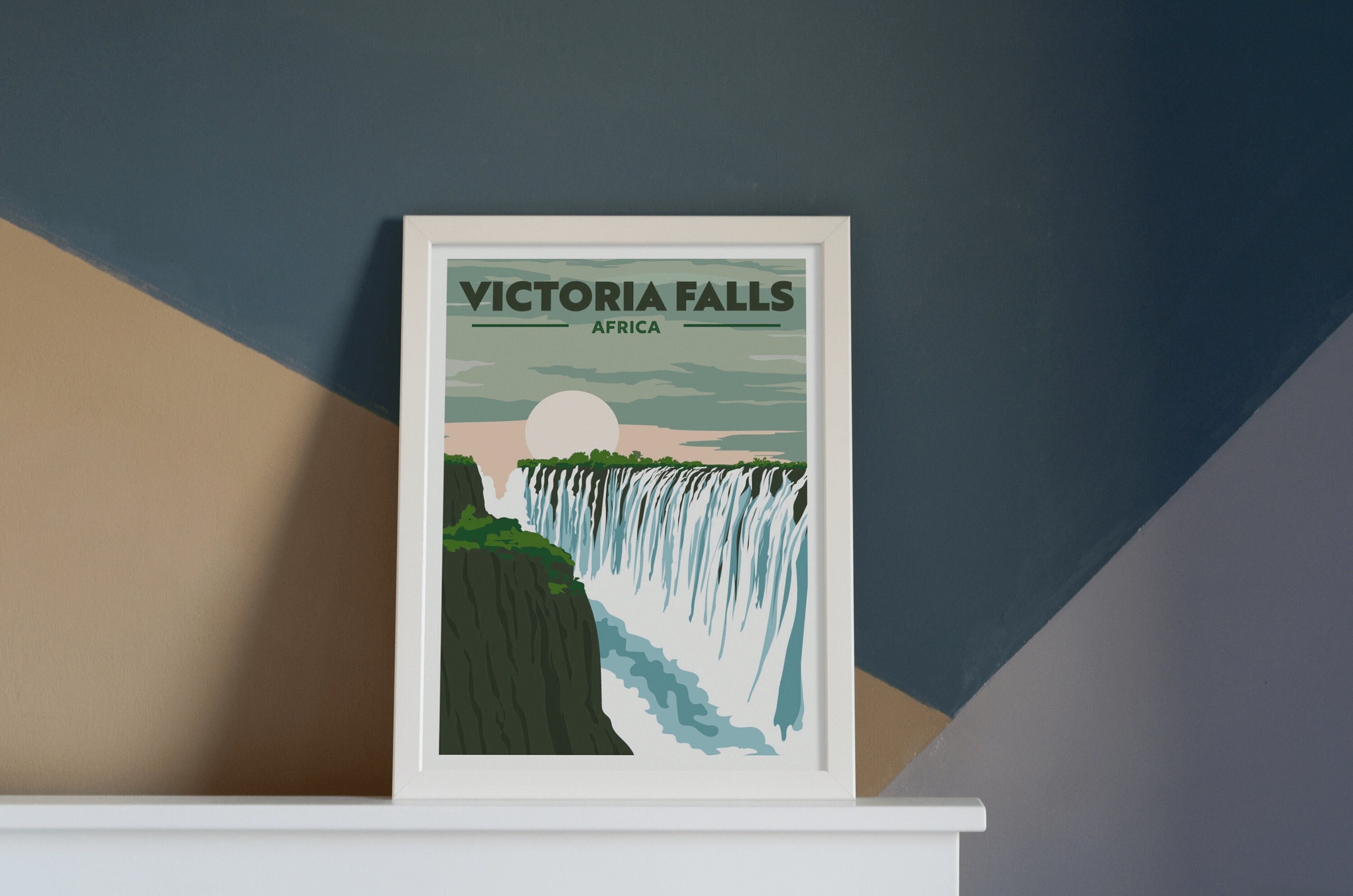 Vintage Victoria Falls Travel Poster - Etsy